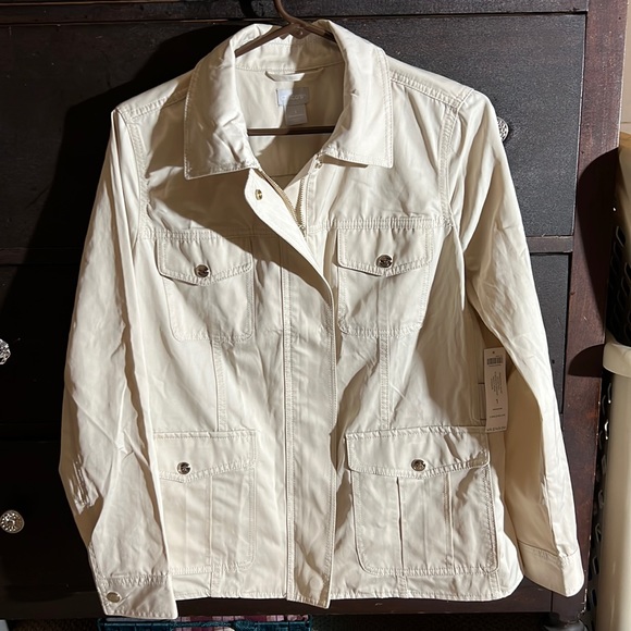 Chico's | Jackets & Coats | Brand New Coated Twill Jacket By Chicossize ...